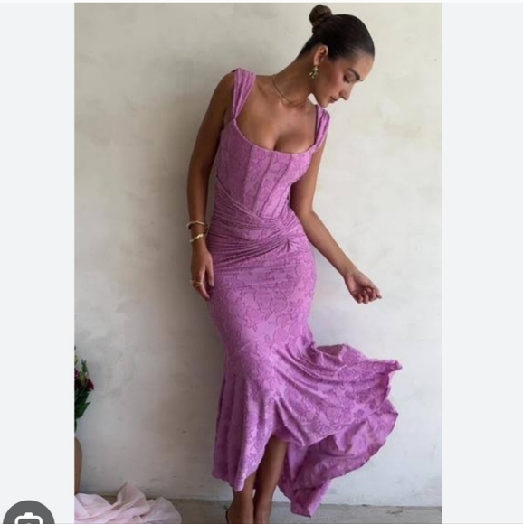 House of CB | Dresses | House Of Cb Cesca Rose Pink Floral Maxi Corset ...